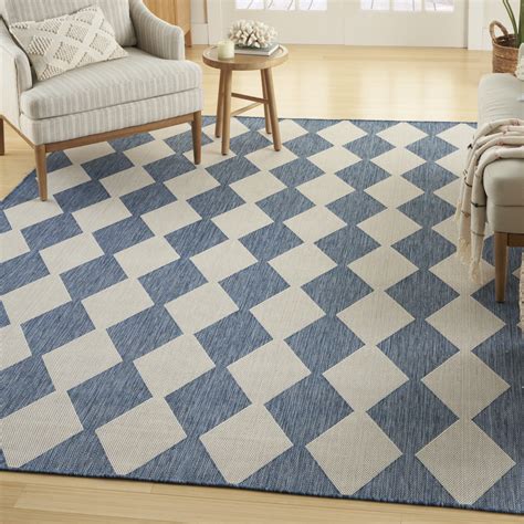 Nourison Positano Indooroutdoor Navy Blue 7 X 10 Area Rug 7x10