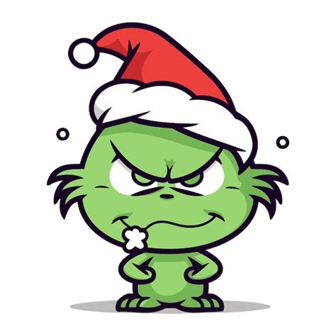 Premium Vector Crying Monster Cartoon Mascot Character With Santa Hat Vector Illustration