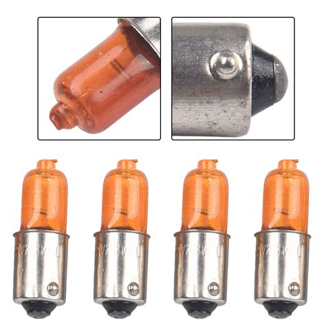 4x Motorcycle Motorbike Mini Indicator Bulbs Halogen Ba9s Base Amber