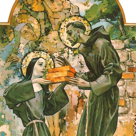 Saints Francis And Clare Of Assisi Art Print Rebuilding The Church