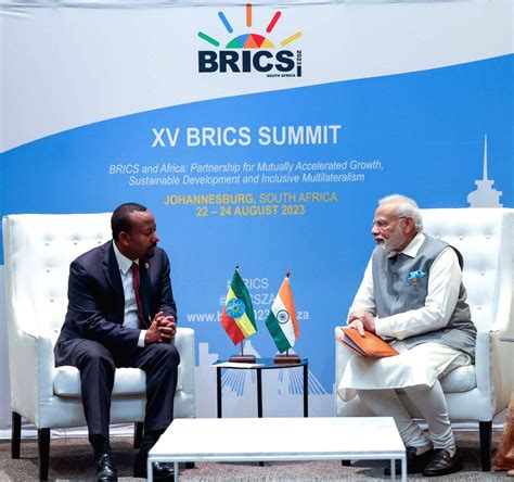 Prime Minister Narendra Modi With Prime Minister Of Ethiopia Abiy Ahmed Ali During A Meeting