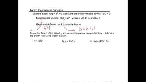 Definition Exponential Function Youtube