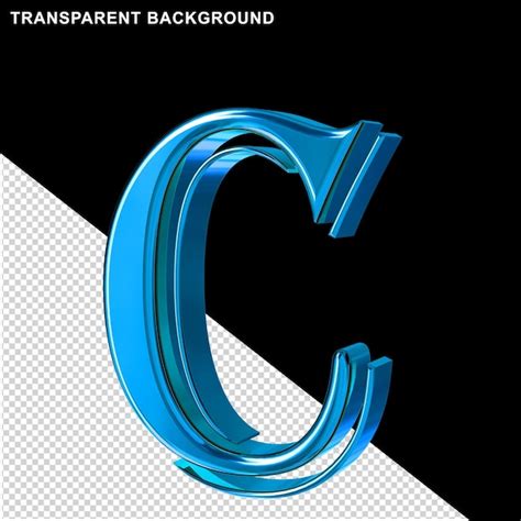 Azul 3d Letra C Archivo Psd Premium