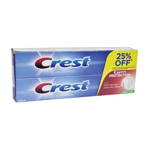 Crest Cavity Protection Toothpaste Fresh Mint 2x125ml