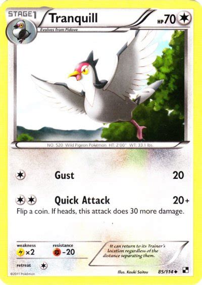 Pokémon Card Database Black White 85 Tranquill