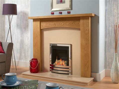 Contemporary Arch Solid Oak Gas Fire Suite Designer Fireplaces