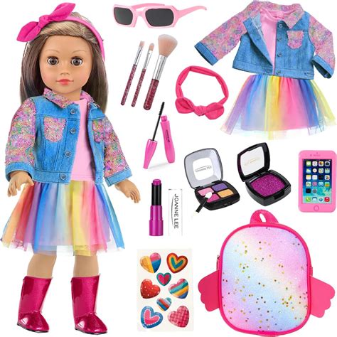 Unicorn Element 15 Pcs American 18 Inch Doll Makeup