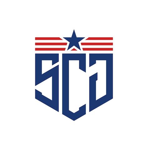 Premium Vector Patriotic Scj Logo With Star And American Flag Straps
