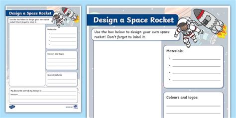 Design A Space Rocket Activity Sheet Twinkl