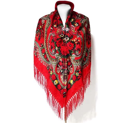 Eșarfă Tradițională Roșie Cu Model Floral Autentic Esarfe Ro