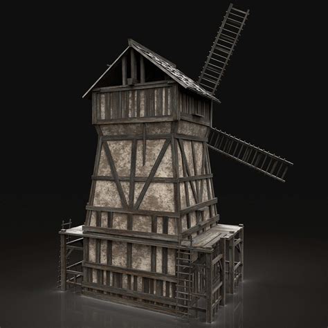 Medieval Windmill 3d Model By Enterables