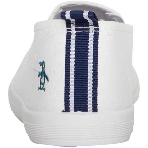 Buy Original Penguin Mens Sabre Slip On Canvas Pumps White
