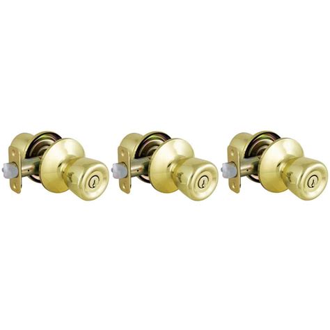 Defiant Waterbury Polished Brass Keyed Entry Door Knob With Kw1 Keyway
