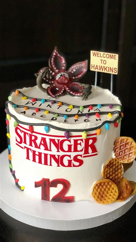 Stranger Things Birthday Cake With Waffles Avengers Cake Design