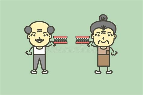 Senior Man And Woman Are Holding Denture Or False Teeth Dental Cartoon Vector Flat Style Stock