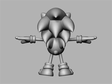 🦔 Sonic The Hedgehog T Pose Modelo De Impresión 3d Con Textura