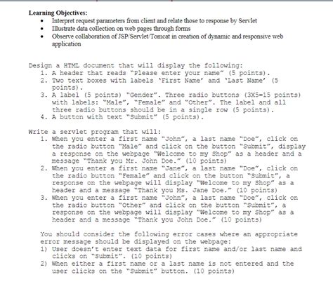 solved learning objectives interpret request parameters