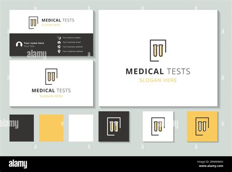 Medical Tests Logo Design With Editable Slogan Branding Book And