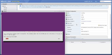 Cant Create Vm Error Installation Cd Rom Could Not Be Mounted Esxi Arm Fling