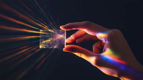 Hand Holding A Crystal Prism Premium Ai Generated Image