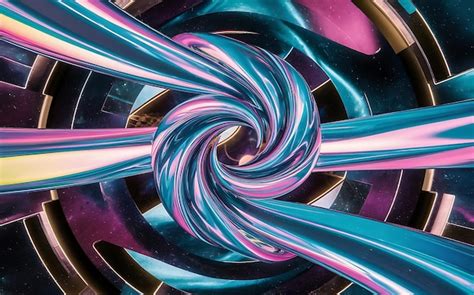 Awesome Colorful Abstract 3d Background Dark Rainbow 3d Abstract Background Premium Ai