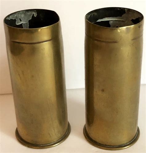 Ww1 Pair Of Empty Brass Artillery Shells 2000746962