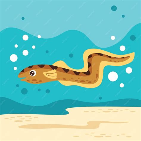 Premium Vector Cartoon Drawing Of An Eel