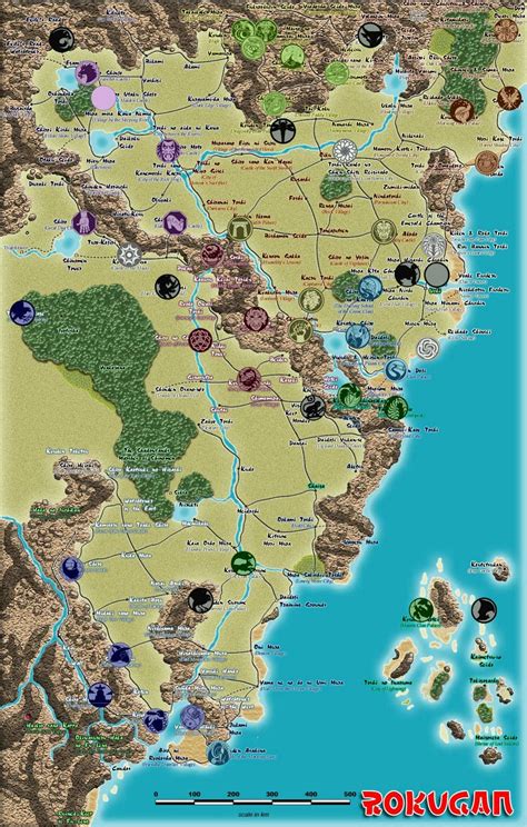 Map Of The Fantasy World Rokugan Rokugan Map L5r World Map Rpg Maps