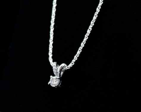 14k Solid White Gold And Natural Diamond Pendant Magee Jewelry