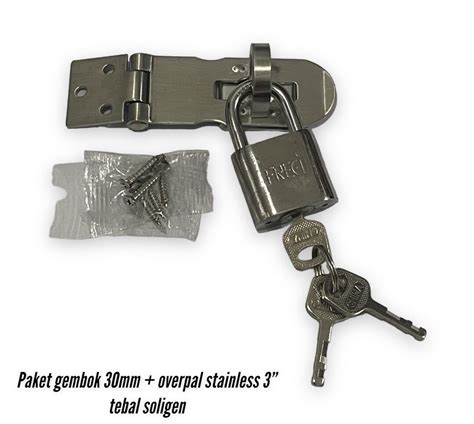 Paket Gembok Nekel 30mm Overpal Stainless Medium Soligen Lazada