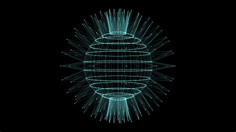 점과 선을 연결하는 추상적인 파란색 구체입니다 폭발 효과가 있는 와이어프레임 기술 영역 빅 데이터 시각화 벡터 일러스트 레이
