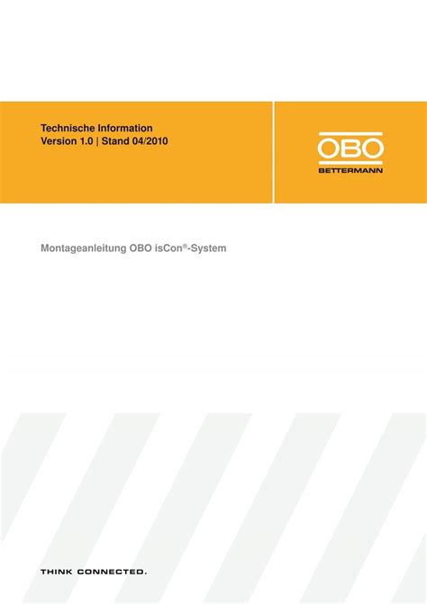 Montageanleitung Obo Iscon® System Obo Bettermann