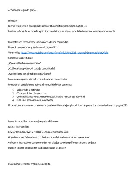 Actividades Segundo Grado260225 Pdf