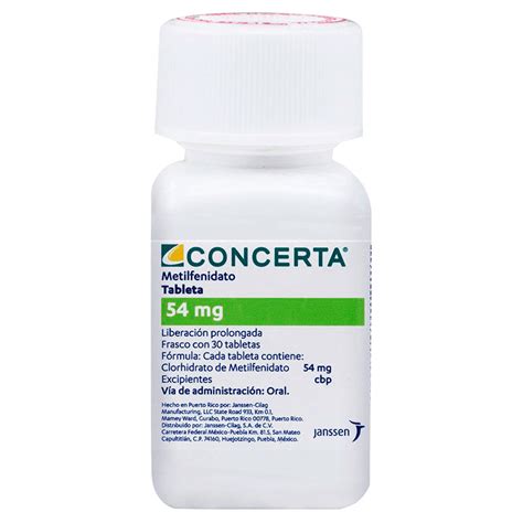 Concerta 54 Mg Con 30 Tabletas Farmacia Herrera
