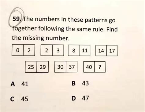the numbers in these patterns go together following the same rule find