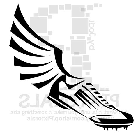 Track And Field Spikes Drawing At Stephanie Clunie Blog