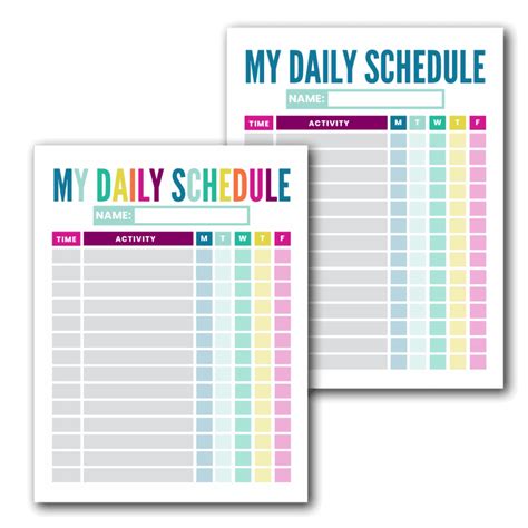 Free Printable Schedule Template New Printable Weekly Schedule Template