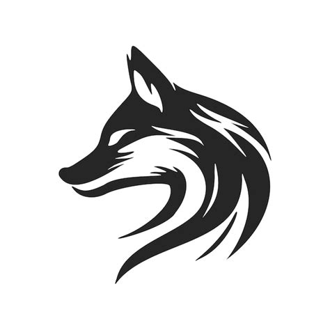 Illustration Vectorielle Du Logo Tête De Renard Noir Et Blanc à