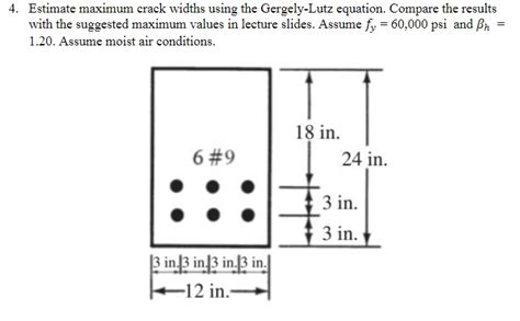 Solved Estimate Maximum Crack Widths Using The Gergely Lutz