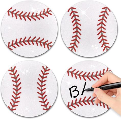 Glitter Baseball Cutouts 100pcs Sport Ball Cut Outs Bulletin Board Baseball Shape