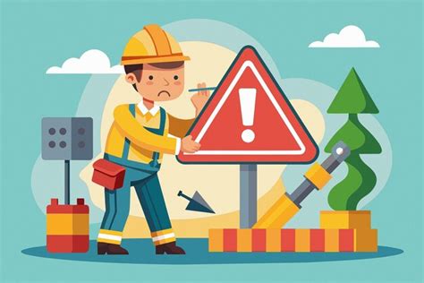 Premium Photo A Error Sign With A Construction Worker Fixing It