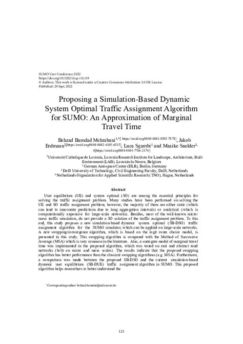 Pdf Proposing A Simulation Based Dynamic System Optimal Traffic