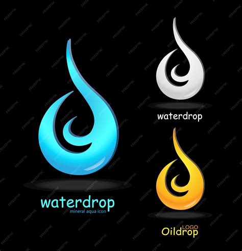 Premium Vector Drops Logos Set Vector Logotype Template Waterdrop Oil Or Liquid Icon For