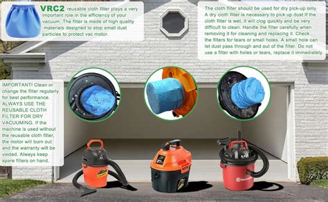 15 Pack Vrc2 Cloth Filter For Vacmaster 1 5 3 2 Gallon Wet Dry Vacuums