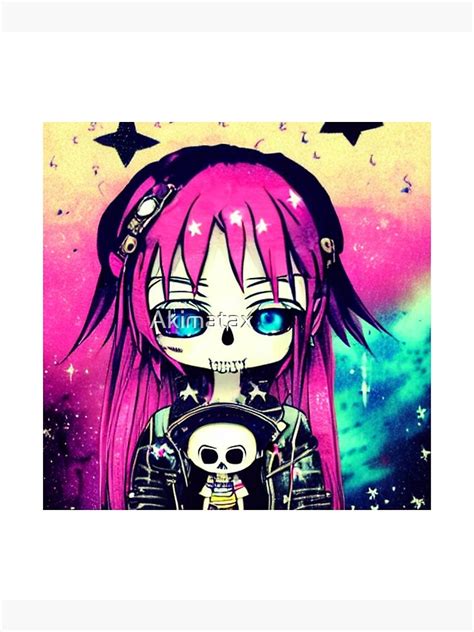 Women Kawaii Cyberpunk Fashion Chibi Cute Anime Girls Poster For