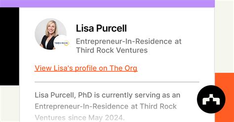 Lisa Purcell Entrepreneur In Residence At Third Rock Ventures The Org