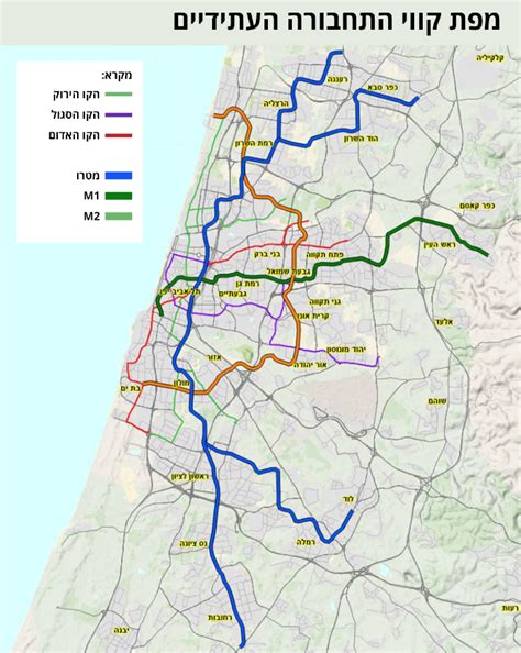 Light Rail System Map Of Israel Israel Metro Map