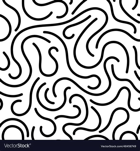 Abstract Curve Lines Seamless Pattern Wavy Vector Image
