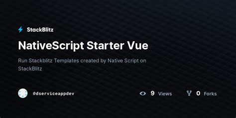 Nativescript Starter Vue Stackblitz