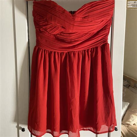 Rare Ruby Red Strapless Mini Dress Lined Dress Depop
